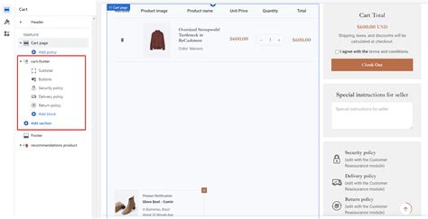 Shopify — Как управлять блоком подтверждения страницы корзины Templatetrip Помощь