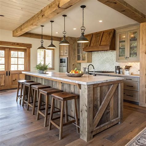 15 Stunning Rustic Farmhouse Kitchen Island Ideas For Cozy Kitchens
