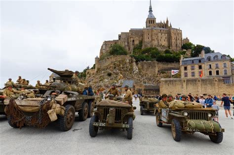 World War 2 Reenactment For Normandy Liberation Actors Dressed In
