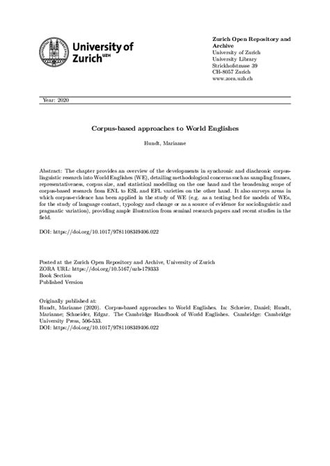 Pdf Corpus Based Approaches To World Englishes