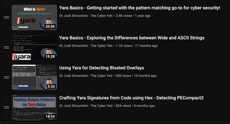 Josh Stroschein On Linkedin 100daysofyara Youtube Yara Suricata Sigma