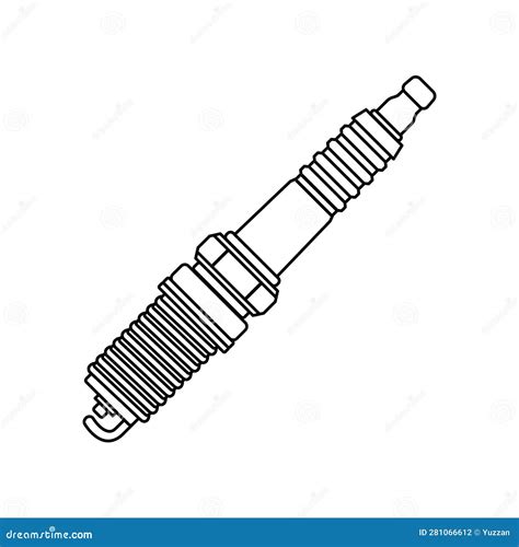 Spark Plug Outline Icon Vector Illustration Stock Vector Illustration Of Garage Spark 281066612