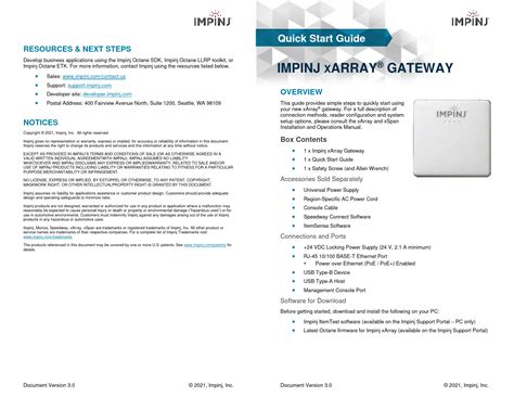 Impinj Xarray Gateway Rfid Reader Quick Start Guide Rfid Setup