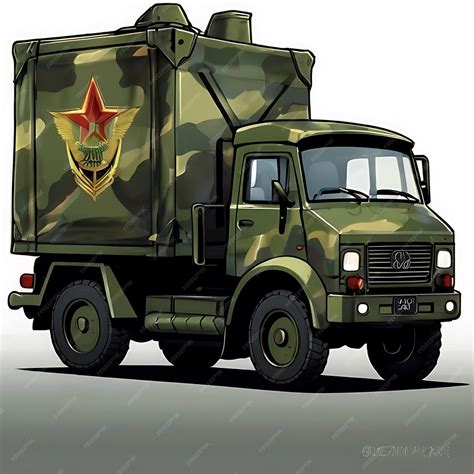 A Playful Chibi Soldado Armed With A Militar Camion Genarated By Ai