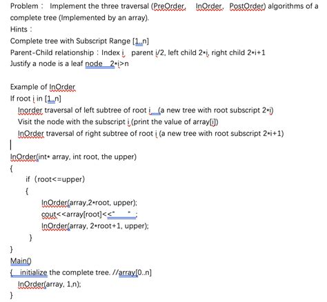 Solved Problem Implement The Three Traversal Preorder