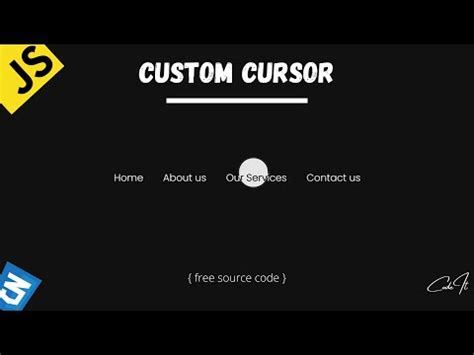 Custom Cursor Using Pure Html Css And Javascript YouTube