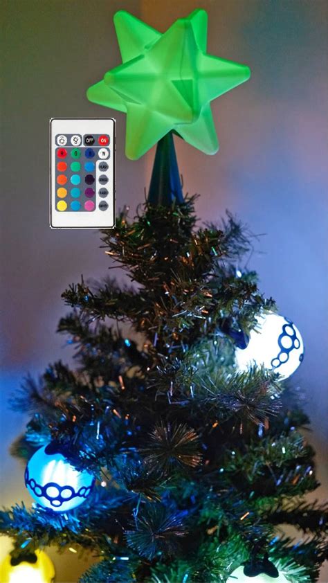 Color Changing Tree Topper Star Fragment LED Light Remote Control