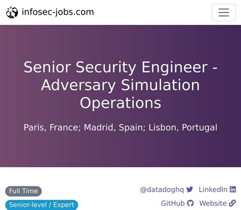 [hiring] Senior Security Engineer Adversary Simulation Operations In