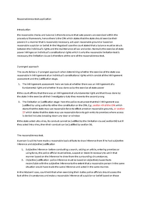 Reasonableness Test Application Key Principles And Case Law Insights