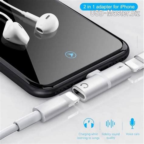 Адаптер Для Наушников iPhone 2x Lightning + Lightning