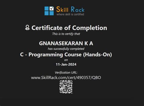 gnana sekaran k a on linkedin skillrack certificate coding