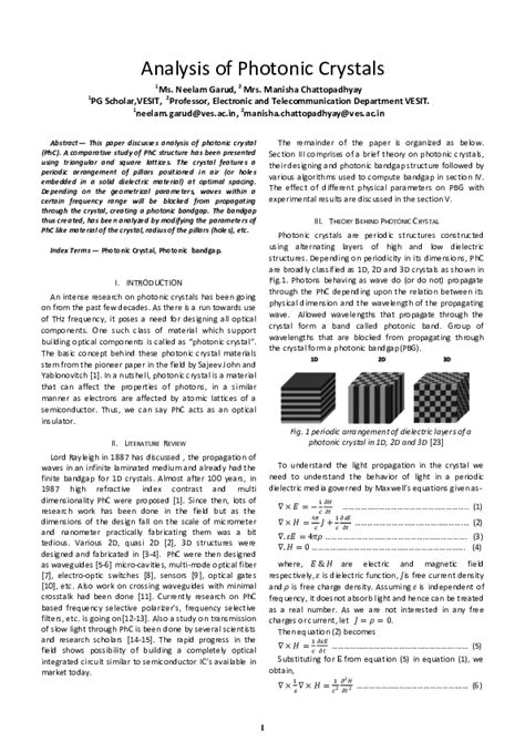 Pdf Investigation On Various Design Parameters Which Affect The Bandgap Of Two Dimensional