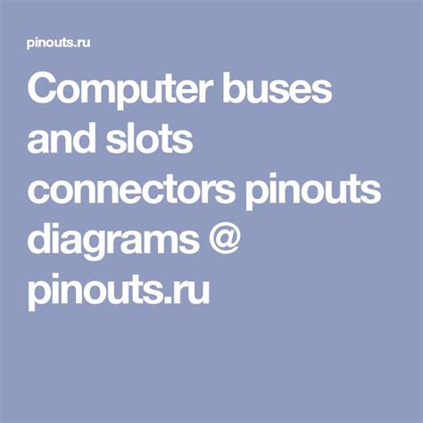 Computer Buses And Slots Connectors Pinouts Diagrams