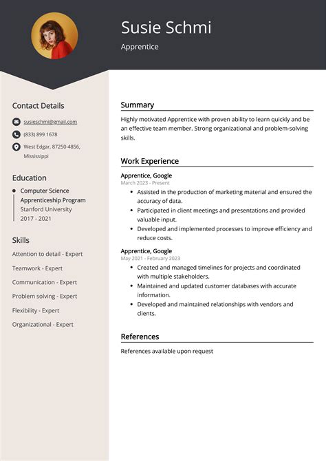Apprentice Resume Example For Apprentice Resume Example For