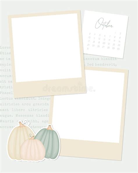 Template Blank With October 2022 Calendar Vintage Note Collage To Do
