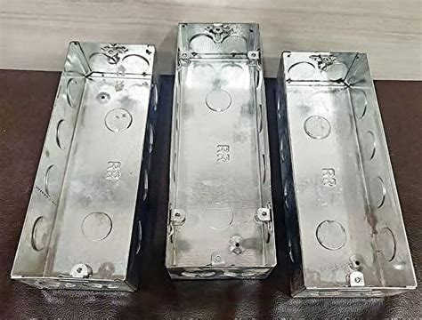 Ktandt 6 Module Metal Flush Box Standard Size Construction Gi Coated Silver For 6 Module Plate