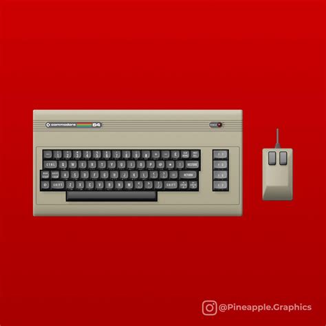 Commodore 64 Keyboard And Mouse Vector Illustration R Adobeillustrator
