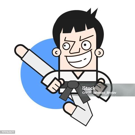 태권도 로고 디자인 템플릿입니다 티셔츠 전단지에 대한 벡터 일러스트레이션 가라테에 대한 스톡 벡터 아트 및 기타 이미지