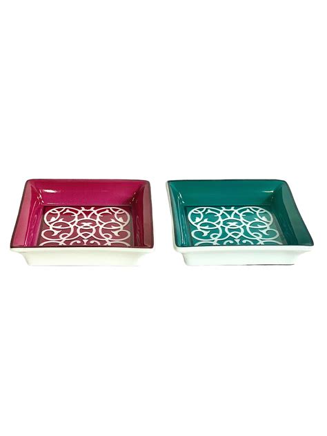 Hermès Pair Of Porcelain Trinket Or Cufflink Trays For Sale At 1stdibs