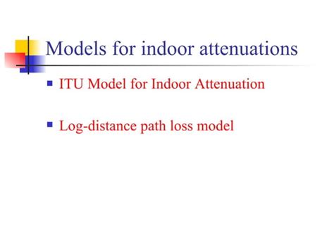 Outdoor Indoor Propagation Ppt