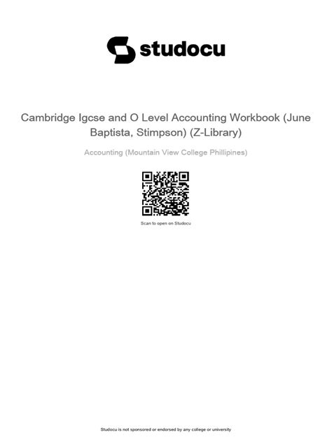 Workbook Accounting Igcse June Baptista Pdf Debits And Credits Bookkeeping