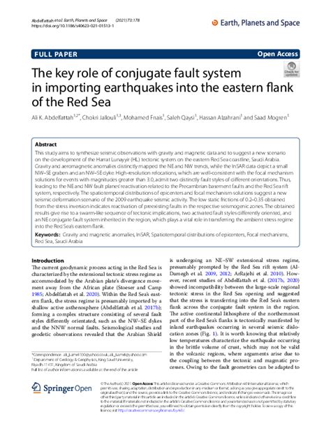 Pdf The Key Role Of Conjugate Fault System In Importing Earthquakes