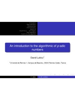 An Introduction To The Algorithmic Of P Adic Numbers An Introduction