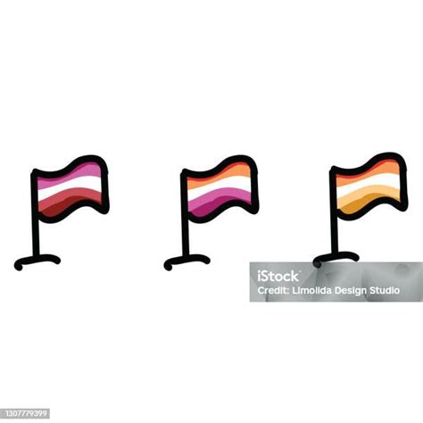 可愛的女同性戀標誌設置卡通向量插圖圖案手繪孤立的 Lgbtq 平移元素剪貼畫為驕傲部落格 性圖形 愛網路按鈕向量圖形及更多lgbtqia文化