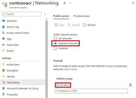 azure acr network configuration microsoft qanda