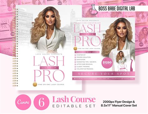 Lash Manual And Class Flyer Lash Masterclass Flyer Lash Class Flyer Canva Flyer Edit In