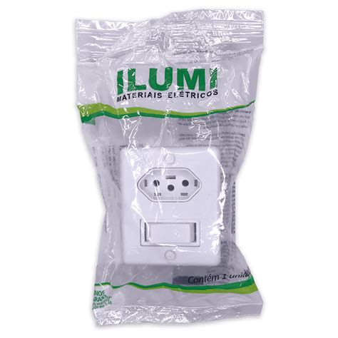 Kit 4 Interruptor 1 Tecla Simples 6a Tomada 10a 2 Pino Terra 250v