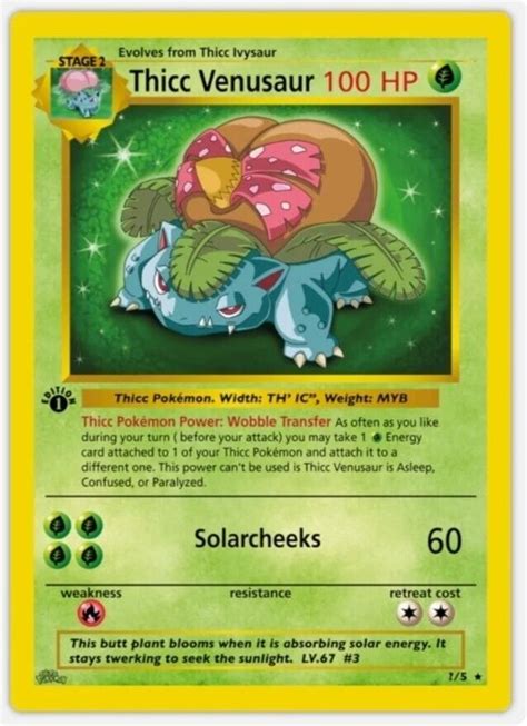 Thicc Venusaur Pokémon Card Collectible T Display Ebay