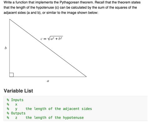 Solved Write A Function That Implements The Pythagorean