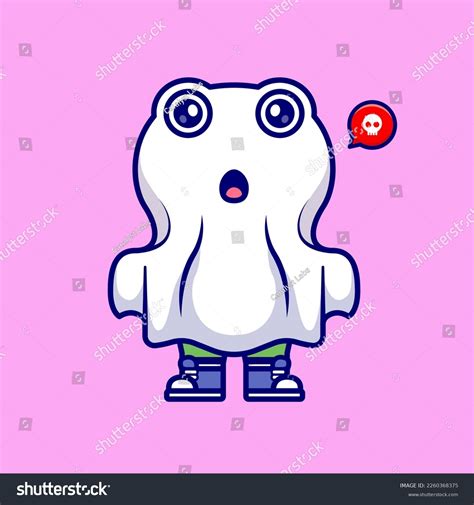 Cute Frog Ghost Cartoon Vector Icon Stock Vector Royalty Free