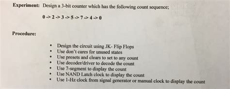 Solved Design A Bit Counter Which Has The Following Count Chegg