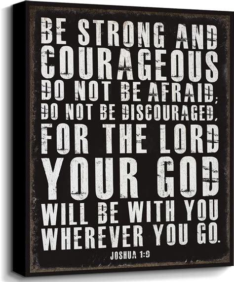 Axxposters Retro Christian Wall Art Be Strong And Courageous Bible