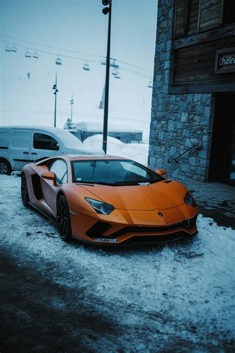 Orange Lamborghini Aventador Wallpaper