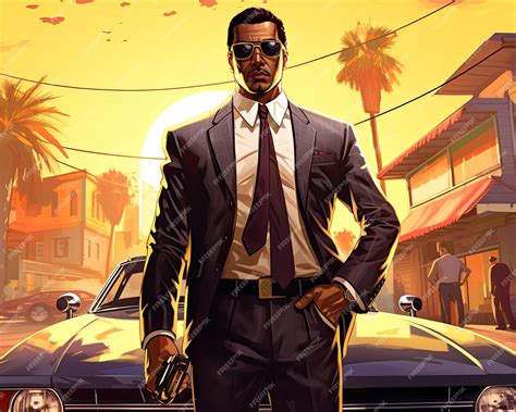 Gangster Colorful Comic Book Style Artwork Premium Ai Generated Image