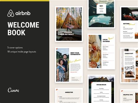 Airbnb Welcome Book Template Canva House Guidebook Template Canva