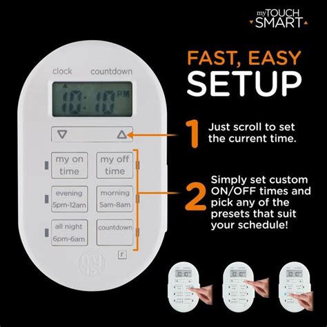 Mytouchsmart Simple Set Indoor Digital Timer 1 Outlet Digital Countdown