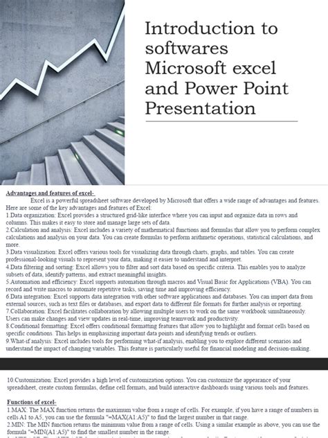introduction to softwares microsoft excel and power point unit 3 pdf