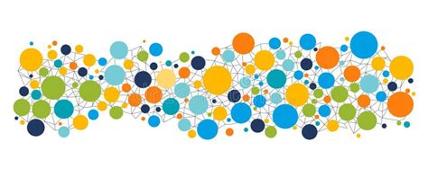 Colorful Circles Connected Lines Pattern Network Design Background