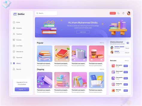Online Course Library Page Ui Design Website Dashboard Design Web