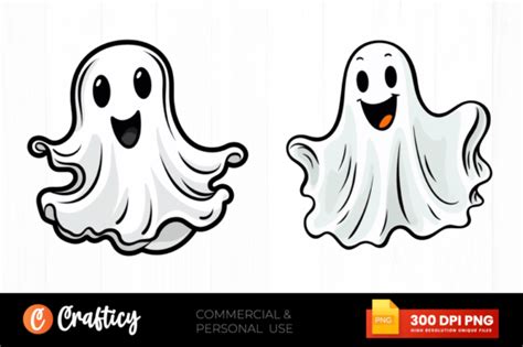 Happy Halloween Ghost Clipart Set Graphic By Crafticy · Creative Fabrica