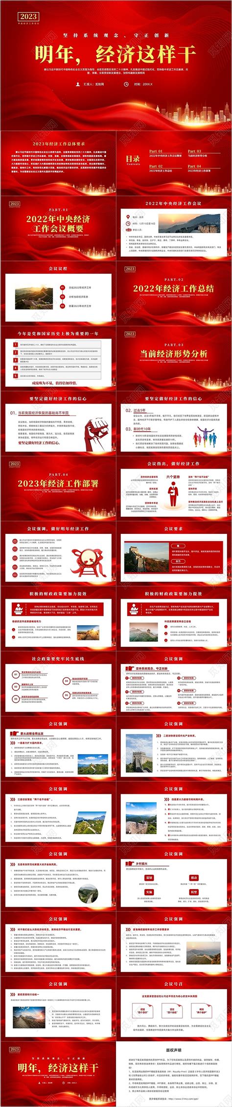 红色党政风中央经济会议2022党课中央经济工作会议ppt下载 觅知网