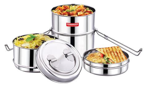 Stainless Steel Lunch Box Triple Sowbaghya
