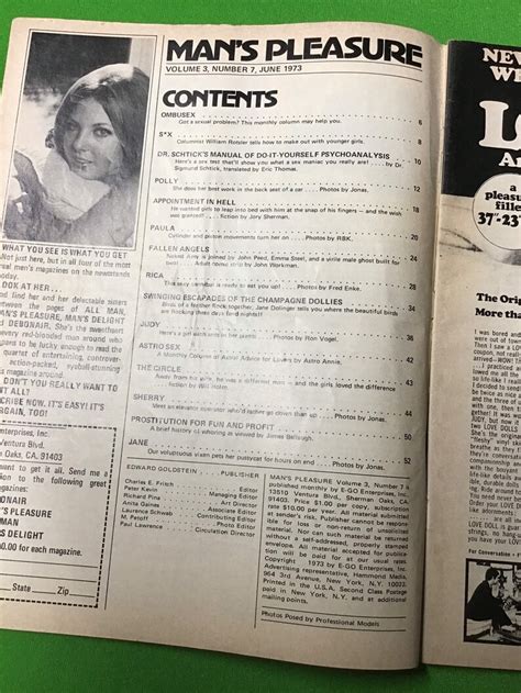 Mature Listing Mans Pleasure Magazine June 1973 Nude Pin Up Etsy