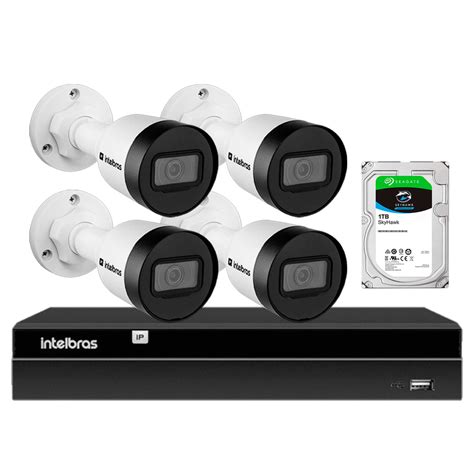 Kit 4 Câmeras de Segurança Bullet Intelbras Full HD 1080p VIP 1230 B G2