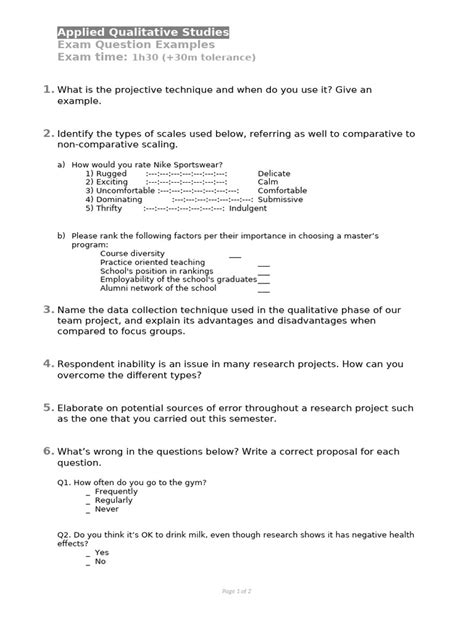 Exam Example Questions Pdf