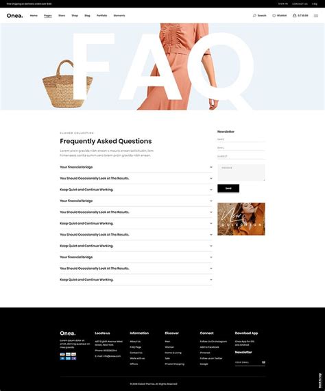 FAQ Page Web Design Woocommerce Themes Website Layout